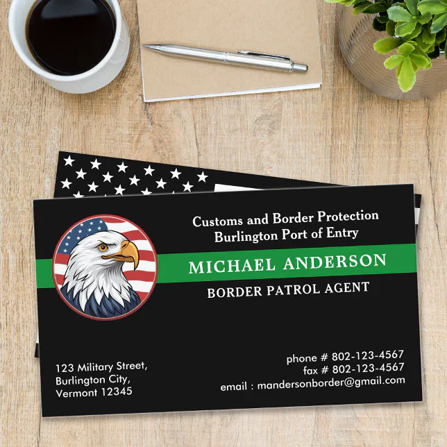 Custom Military Police Federal Border Patrol Logo Business Card | Zazzle