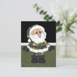 Custom Military Soldier Christmas Santa Holiday Postcard | Zazzle