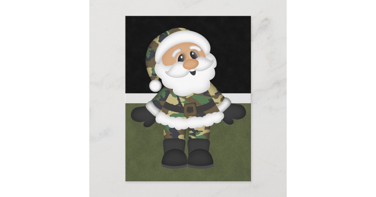 Custom Military Soldier Christmas Santa Holiday Postcard | Zazzle