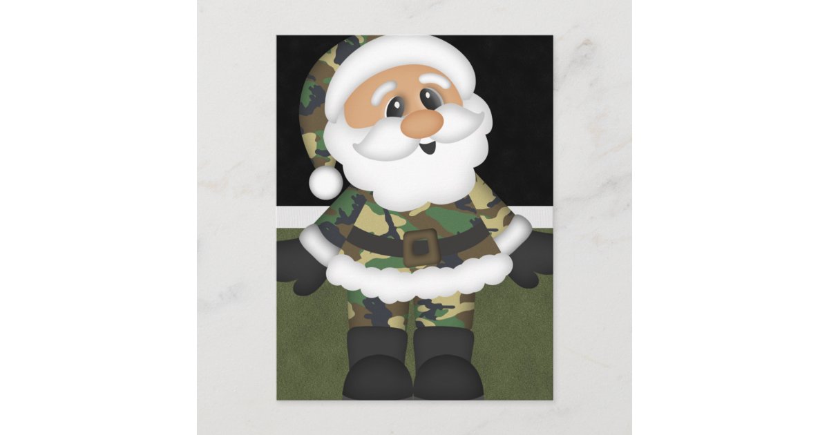 Custom Military Soldier Christmas Santa Holiday Postcard | Zazzle