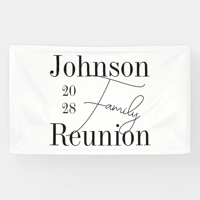 Custom Minimal Modern Family Reunion Party Banner | Zazzle