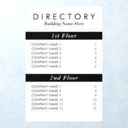 Custom Minimal Simple Business Building Directory Wall Decal | Zazzle