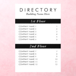 Custom Minimal Simple Business Building Directory Wall Decal | Zazzle