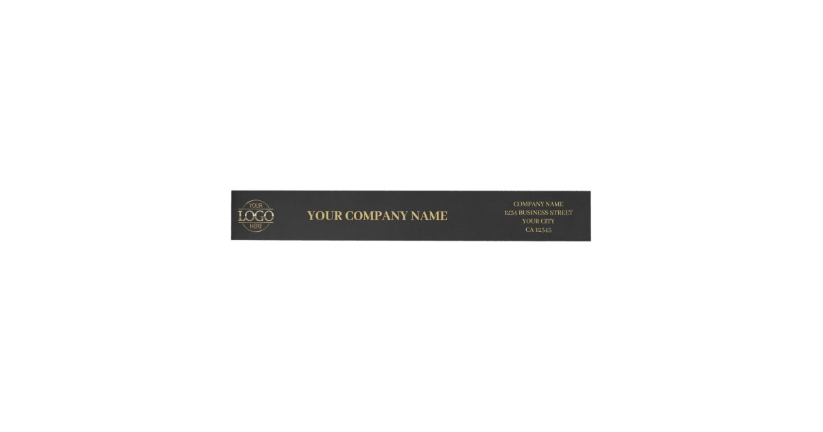 Custom Minimalist Black Business Logo Branded Wrap Around Label | Zazzle