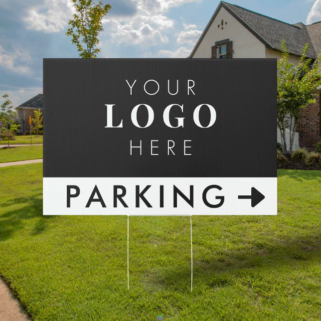 Custom Minimalist Business Logo Customer Parking Sign | Zazzle