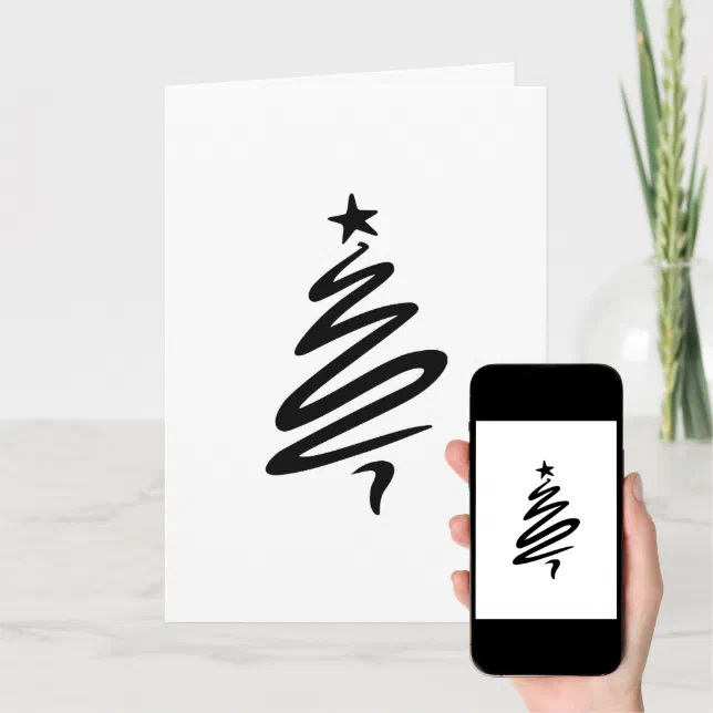 Custom Minimalist Christmas Tree Greeting Holiday Card | Zazzle