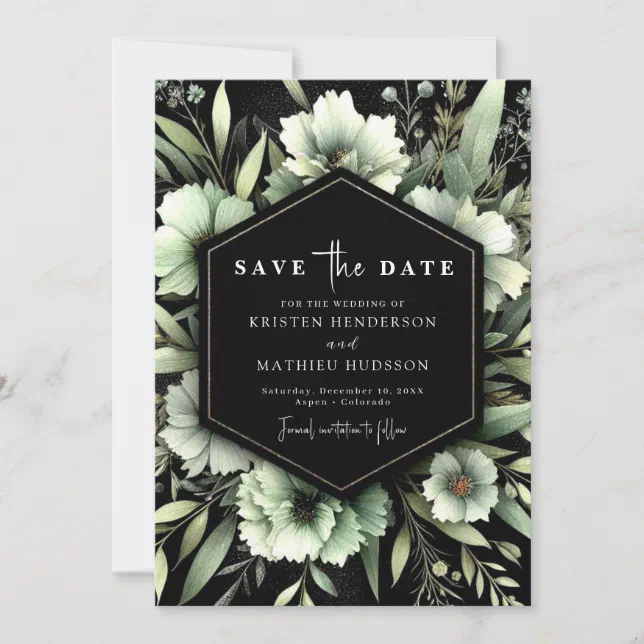 Custom Minimalist Romantic Sage Green Wedding Save The Date | Zazzle