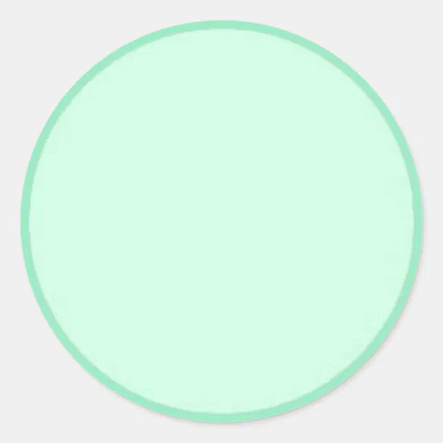 Custom Mint Green Elegant Color Blank Modern Classic Round Sticker | Zazzle