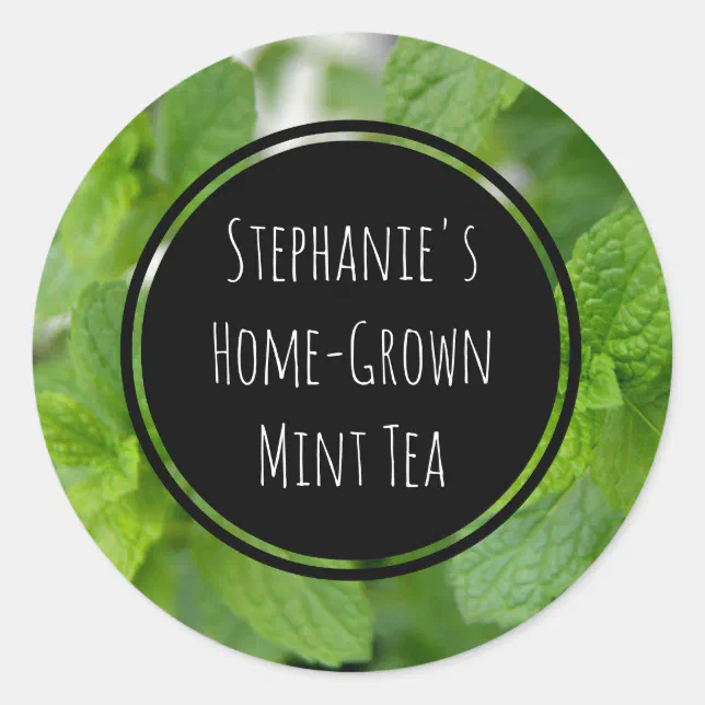 Custom Mint Tea/Spice/Herb Bottle Jar Garden Label | Zazzle