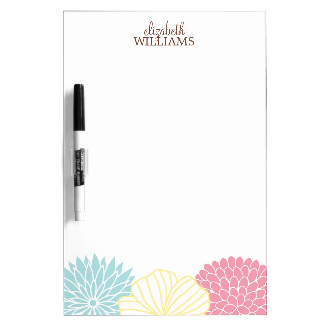Custom Mod Florals Dry Erase Board | Zazzle