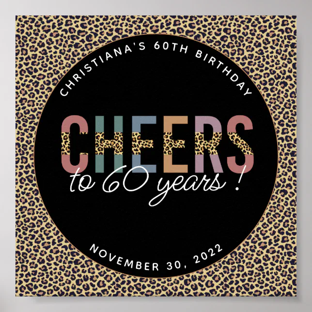 Custom Modern 60th Birthday Party Poster | Zazzle