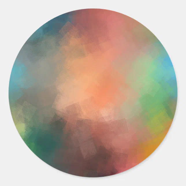 Custom Modern Abstract Art Elegant Blank Template Classic Round Sticker ...