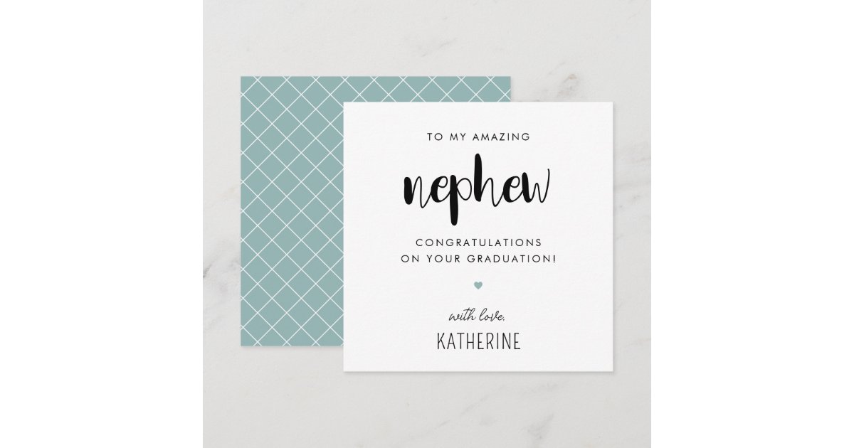 Custom Modern and Cute Nephew Graduation Card | Zazzle