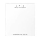 Custom Modern Black Script From The Desk of Name Notepad | Zazzle