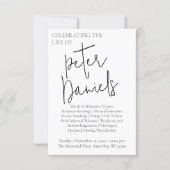 Custom Modern Black & White Script Funeral Program | Zazzle