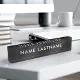 Custom Modern Black White Simple Basic Minimalist Desk Name Plate | Zazzle