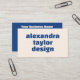 Custom Modern Blue Cream Aesthetic Creative Business Card | Zazzle