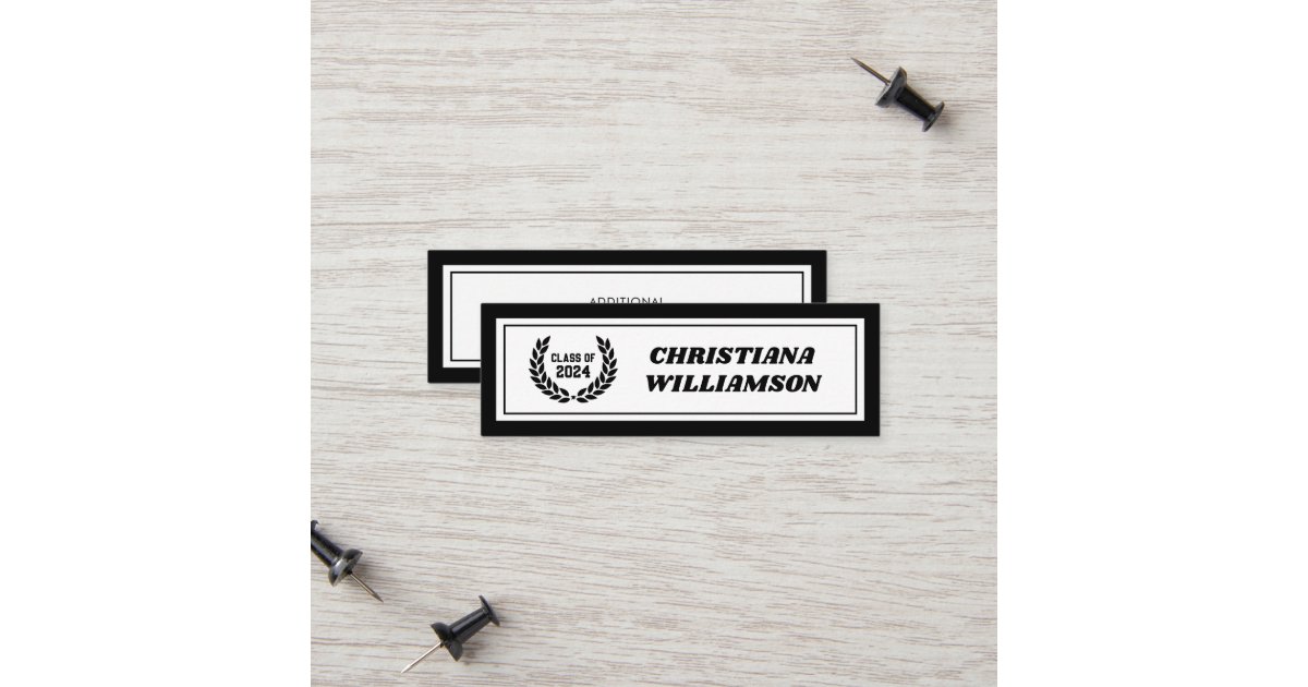 Custom Modern Bold Graduation Name Card Inserts | Zazzle