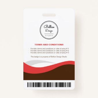 Custom Modern Brown Employee ID Card with barcode Badge | Zazzle