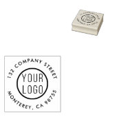 Custom Modern Business Logo Company Return Address Rubber Stamp | Zazzle