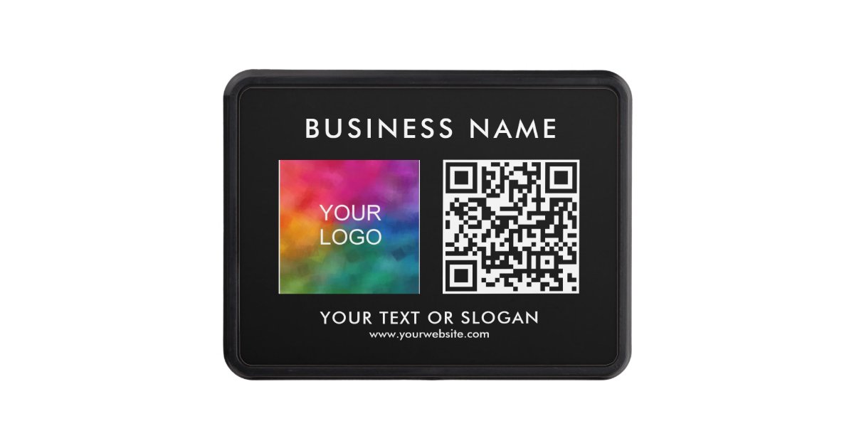 Custom Modern Business Logo QR Code Template Hitch Cover | Zazzle