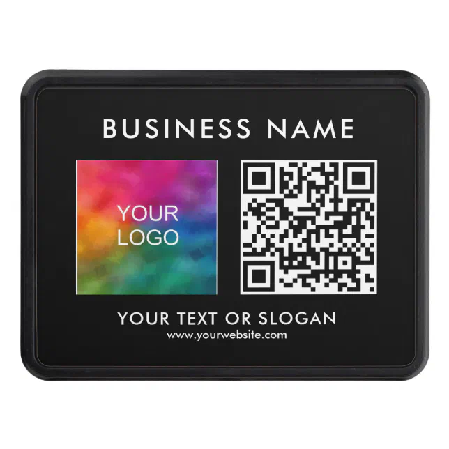Custom Modern Business Logo QR Code Template Hitch Cover | Zazzle