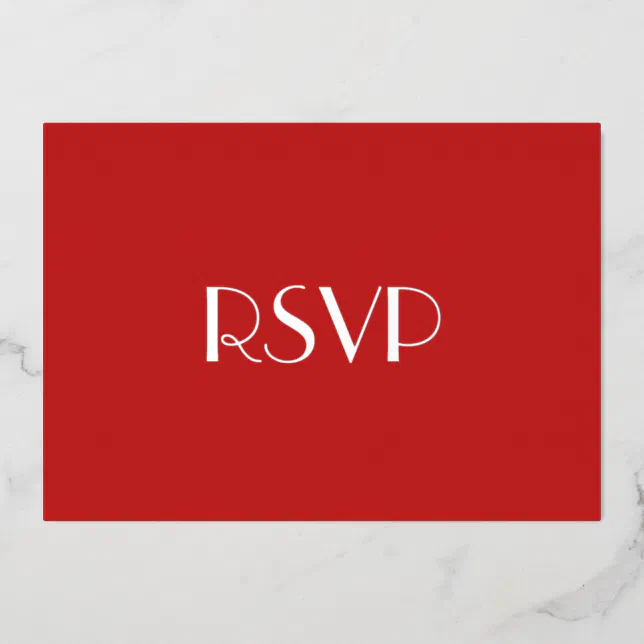 Custom Modern Christmas Red Holiday Party RSVP Foil Invitation | Zazzle
