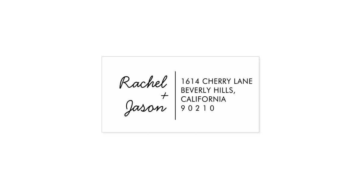 Custom Modern Cute Couple Return Address Stamp | Zazzle