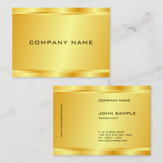 Custom Modern Elegant Faux Gold Glamorous Luxury Business Card | Zazzle