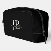 Custom Modern Elegant Monogram and Name Black Dopp Kit | Zazzle