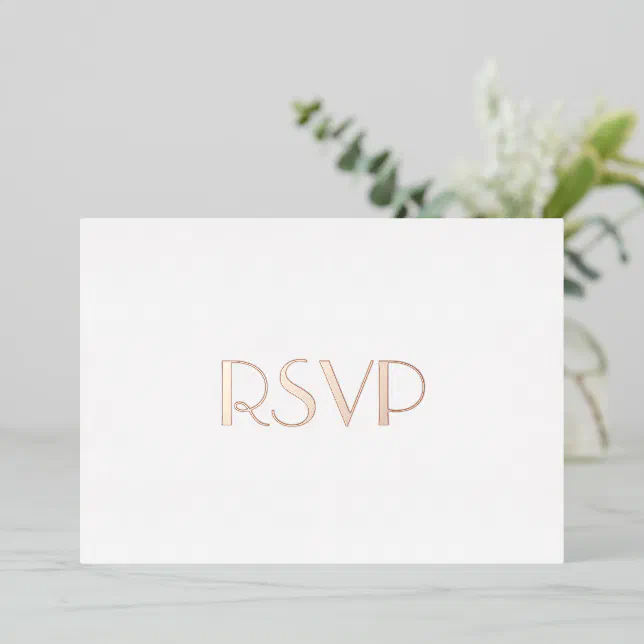 Custom Modern Elegant Party Event RSVP Rose Gold Foil Invitation | Zazzle