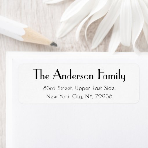 Custom Modern Elegant Simple White Return Address Label | Zazzle