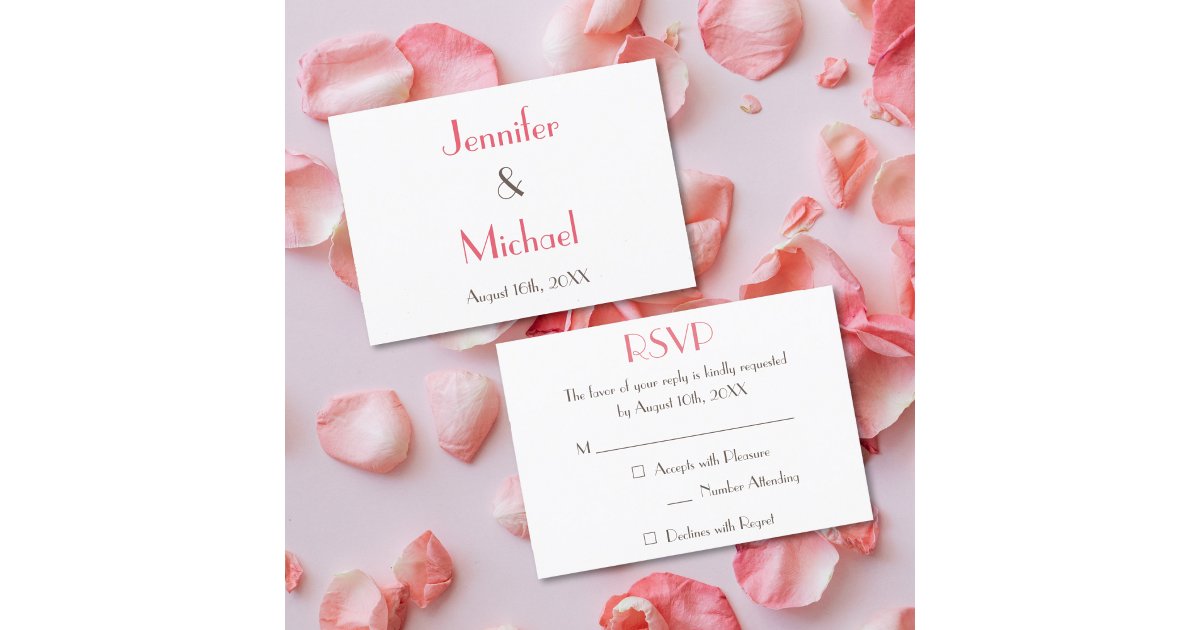 Custom Modern Elegant Wedding RSVP Invitation Card | Zazzle