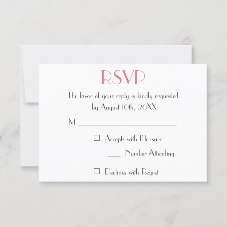 Custom Modern Elegant Wedding RSVP Invitation Card | Zazzle
