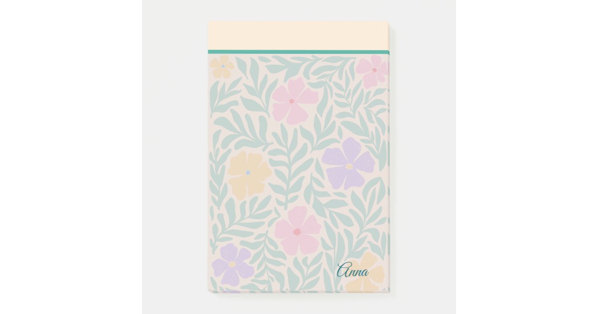 Custom Modern flower garden Pink Green Post-it Notes | Zazzle