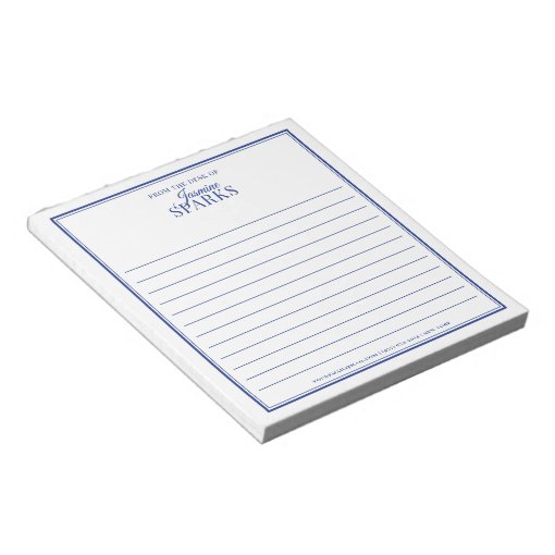 Custom Modern From the Desk of Name Lined Blue Notepad | Zazzle