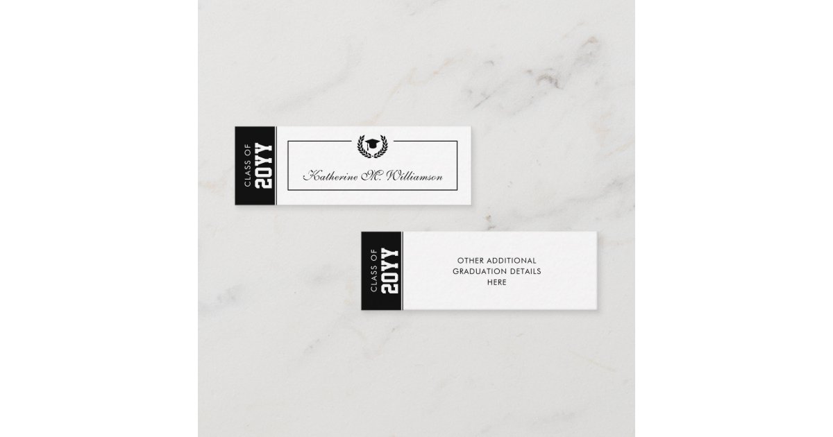 Custom Modern Graduation Name Card Inserts | Zazzle