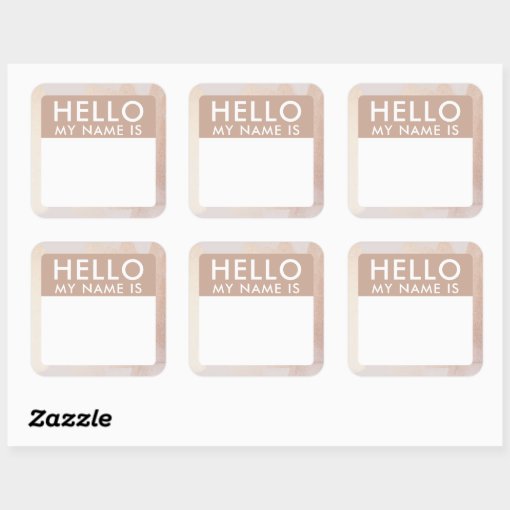 Custom Modern Hello My Name Is Stickers | Zazzle