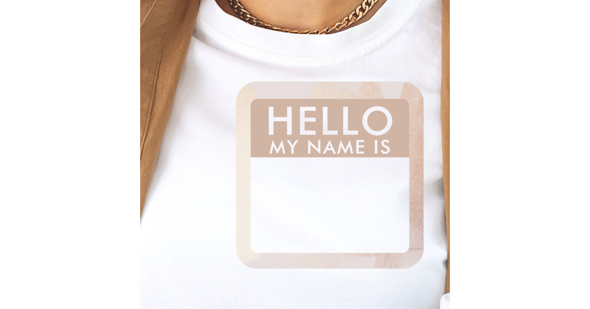 Custom Modern Hello My Name Is Stickers | Zazzle