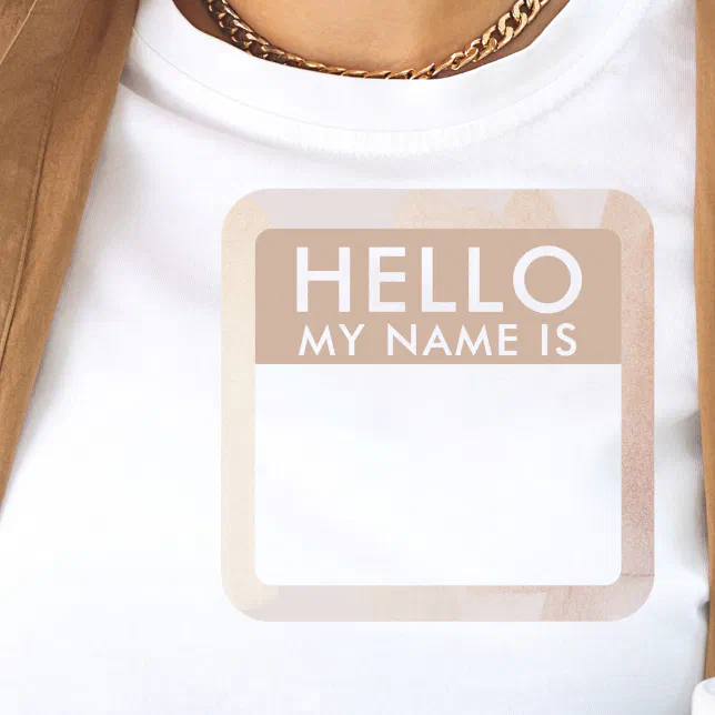 Custom Modern Hello My Name Is Stickers | Zazzle