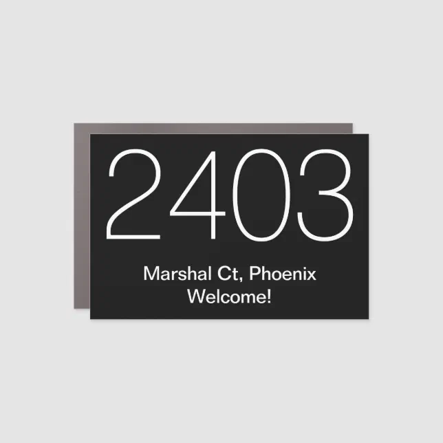 Custom Modern House Number Magnet Template | Zazzle