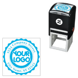 Custom Modern Logo Company Return Address Self-inking Stamp | Zazzle