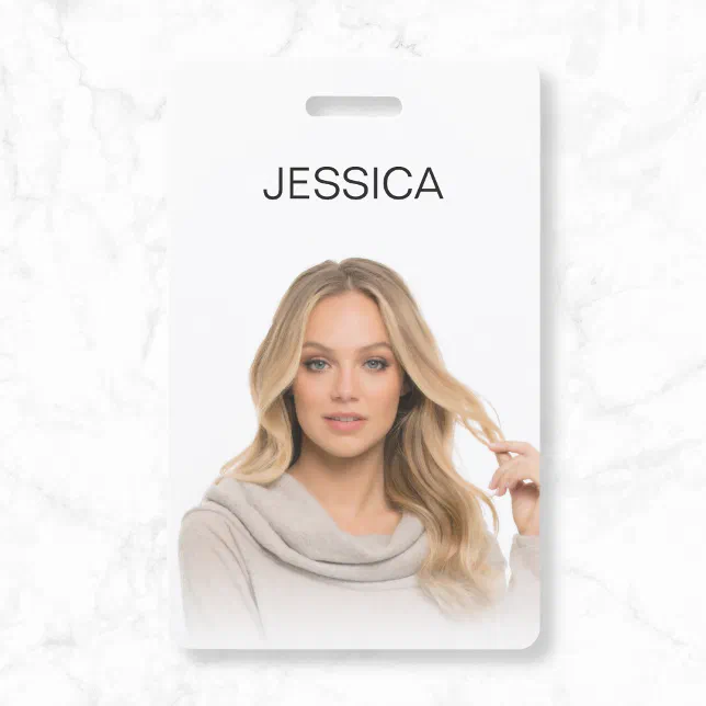 Custom Modern Minimal Corporate Employee Photo ID Badge | Zazzle