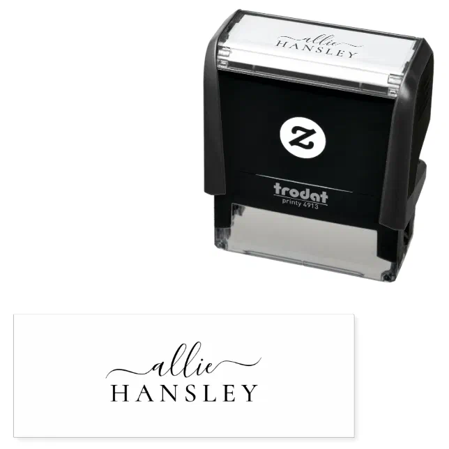 Custom Modern Minimalist Name Self-inking Stamp | Zazzle