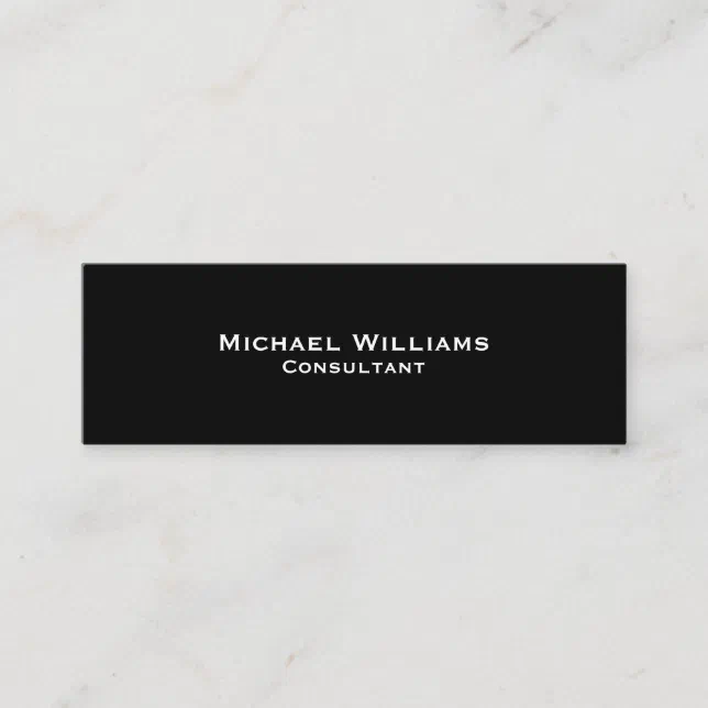 Custom Modern Minimalist Professional Simple Black Mini Business Card ...