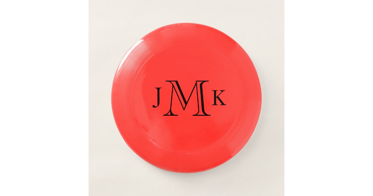 Custom Modern Monogram Red Wham-O Frisbee | Zazzle