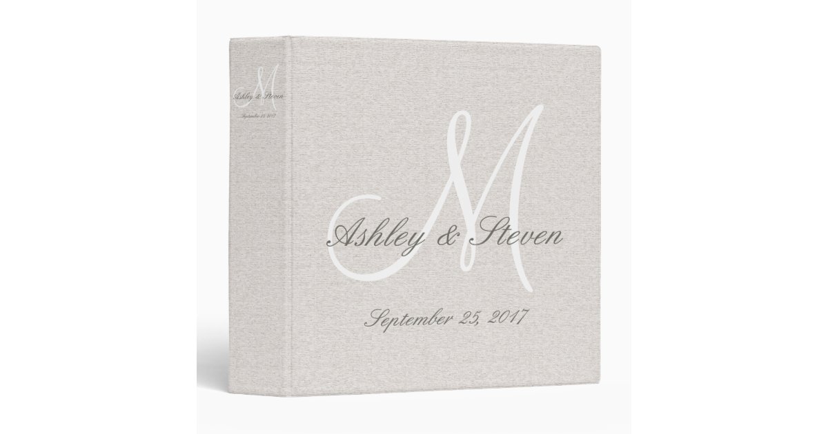 Custom Modern Monogram Wedding Binder | Zazzle