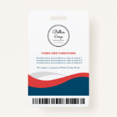 Custom Modern Navy Employee ID Card with barcode Badge | Zazzle