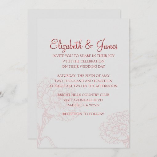 Custom Modern Red and White Wedding Invitations | Zazzle
