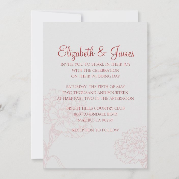 Custom Modern Red and White Wedding Invitations | Zazzle.com